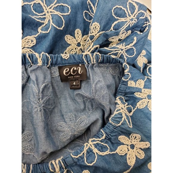 ECI NEW YORK | Dresses | Eci New York Embroidered Chambray Off The ...